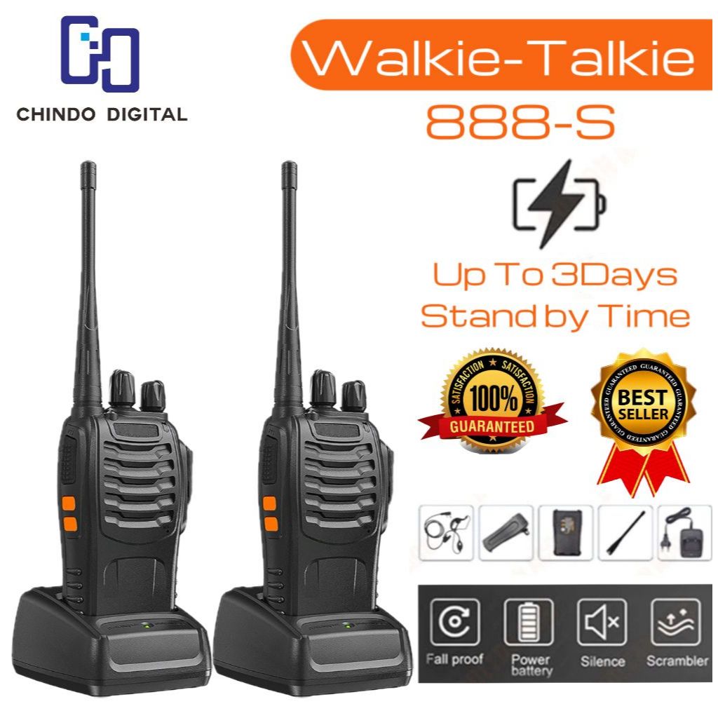 Jual HT 888S Walkie Talkie Jarak Jauh 1500MAH HT WLAN UHF 2 Units Handy ...