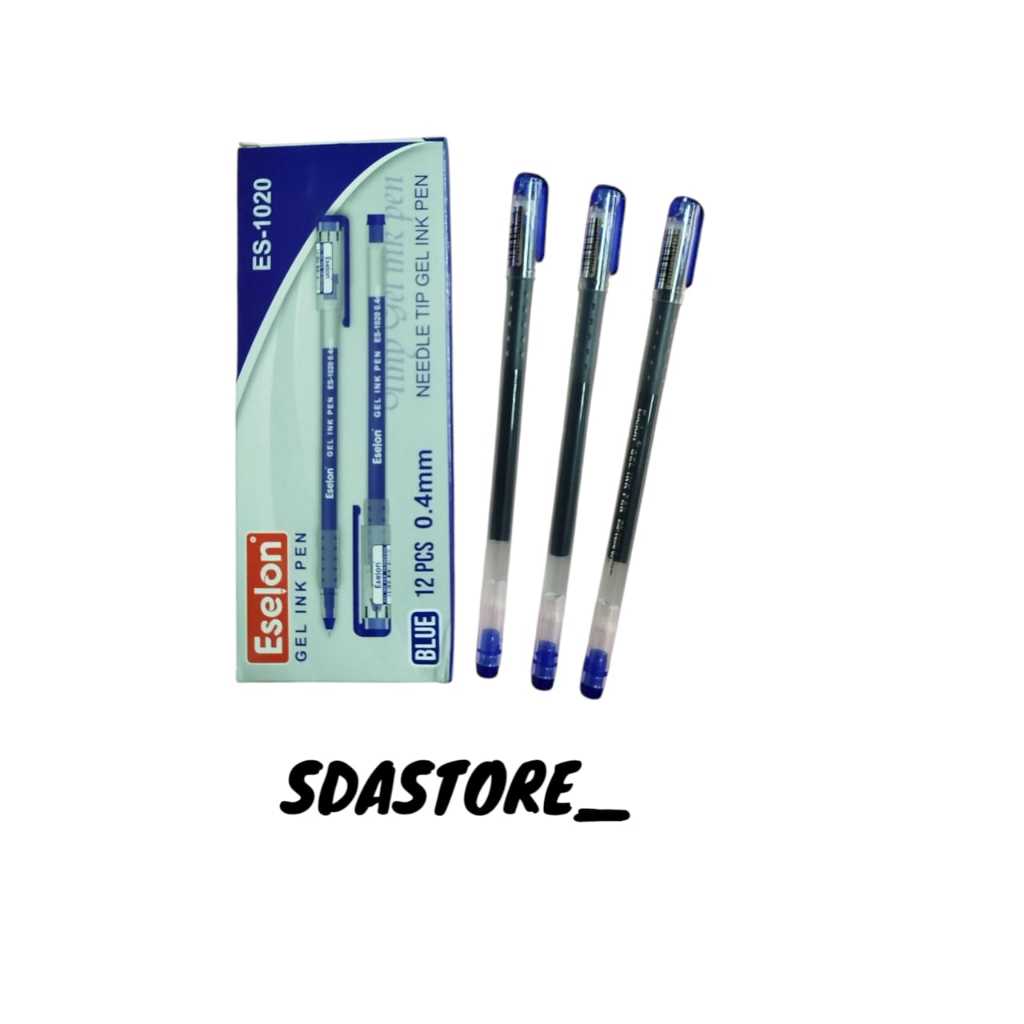Jual PEN GEL 0.4MM ESELON BIRU ES1020B/PEN GEL ESELON BIRU | Shopee ...
