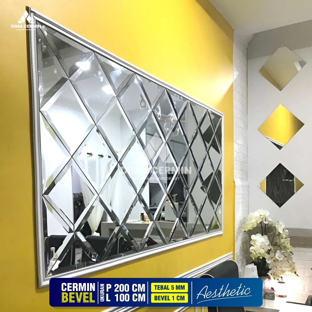 Jual Cermin BEVEL Ukuran 1M x 2M / 1 meter x 2 meter / 100 cm x 200 cm ...