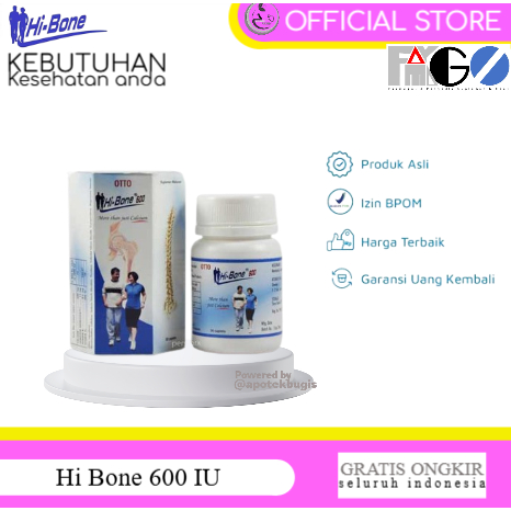 Jual HI-BONE Memelihara Kesehatan Tulang 600 BOTOL 30 kapsul | Shopee ...