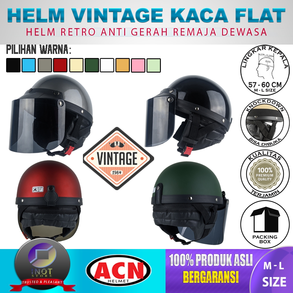 Jual ACN Helm Vintage Chip Cetok Bogo Setengah Kepala Pria Wanita ...