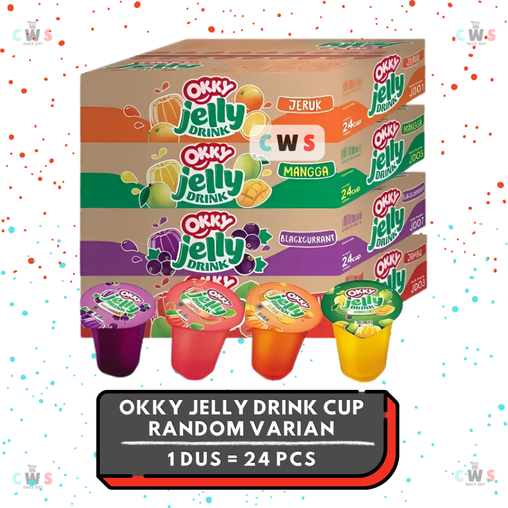Jual OKKY Jelly Drink Minuman Jelly Aneka Buah Jeruk Mangga Anggur Jambu - 1 Dus / 24 Pcs ...