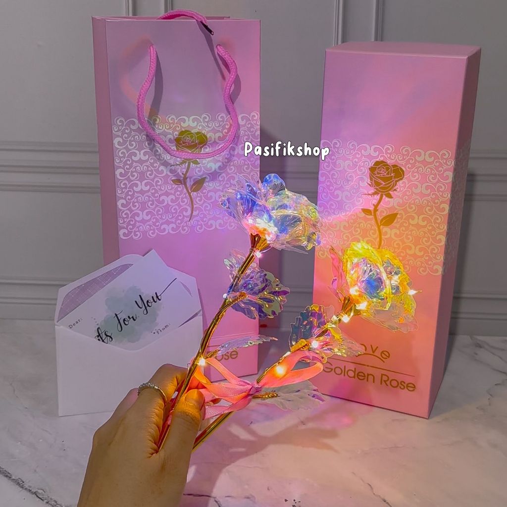 Jual Gift Box Mawar Pink LED – Hadiah Romantis dengan Box Premium ...