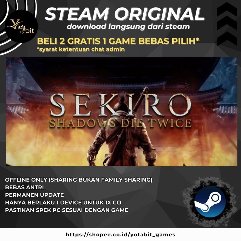 Jual Sekiro: Shadows Die Twice (Rest of World) PC Sharing Original Offline | Shopee Indonesia