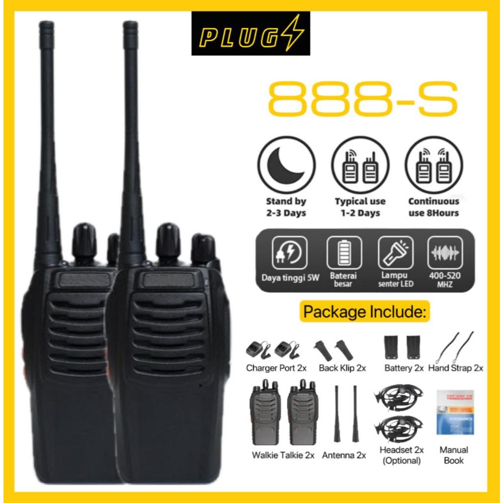 Jual [COD] PLUGS Walkie Talkie HT 888s Jarak Jauh HT WLAN UHF 2 Units ...