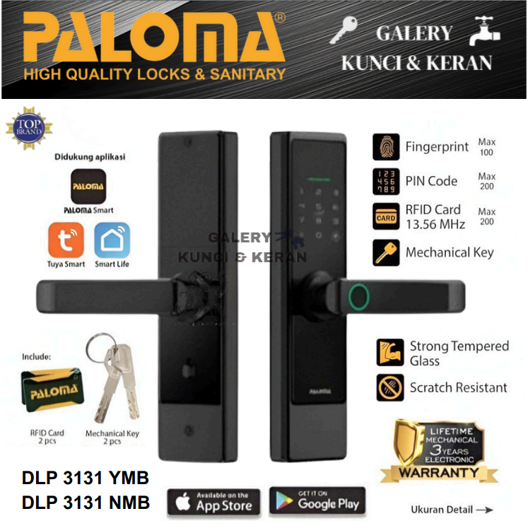 Jual PALOMA DLP 3131 Digital Lock Smart Home Kunci Pintu Rumah Door ...