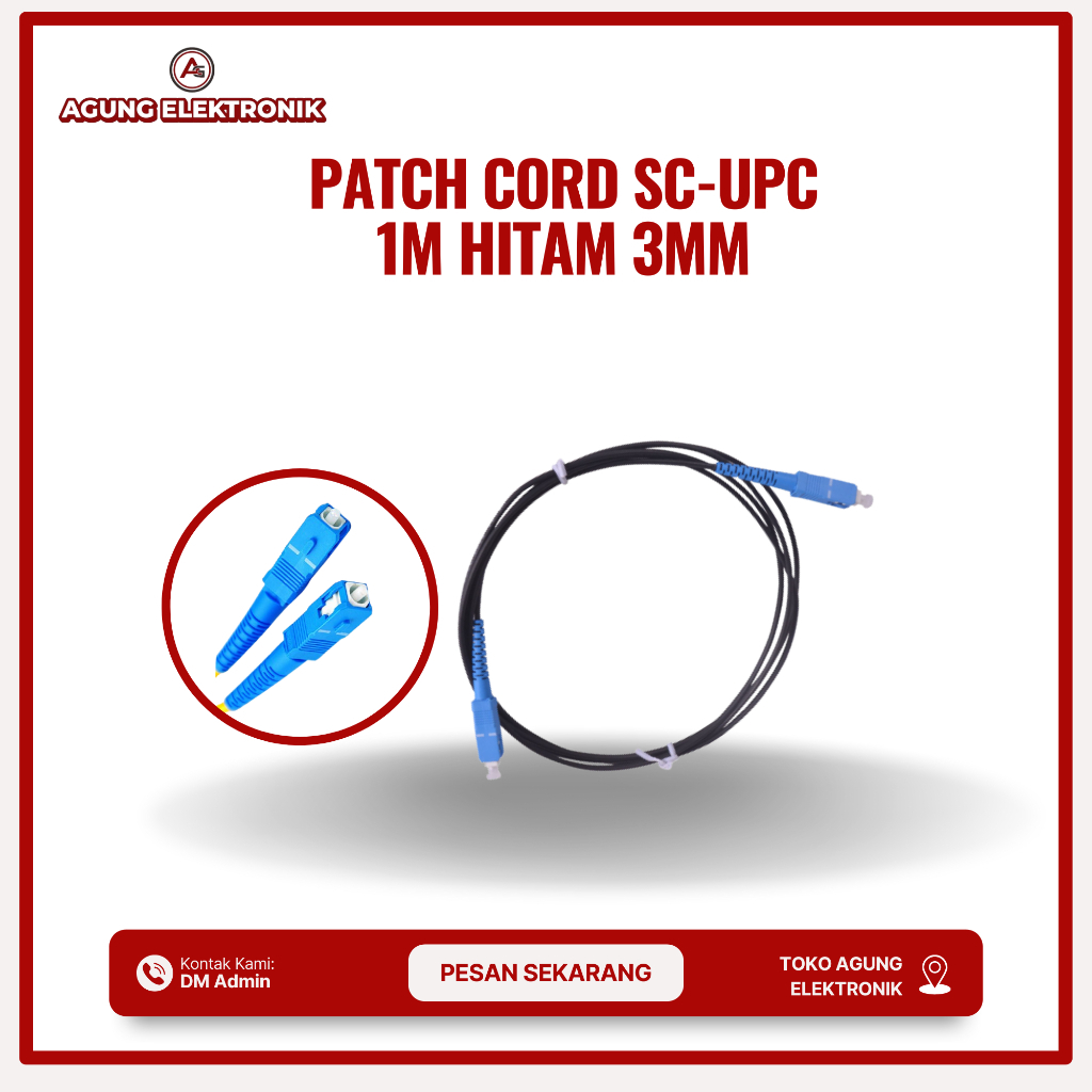 Jual KABEL PATCH CORD FO ONILINK SC UPC-SC UPC OUTDOOR 1METER 3MM HITAM ...