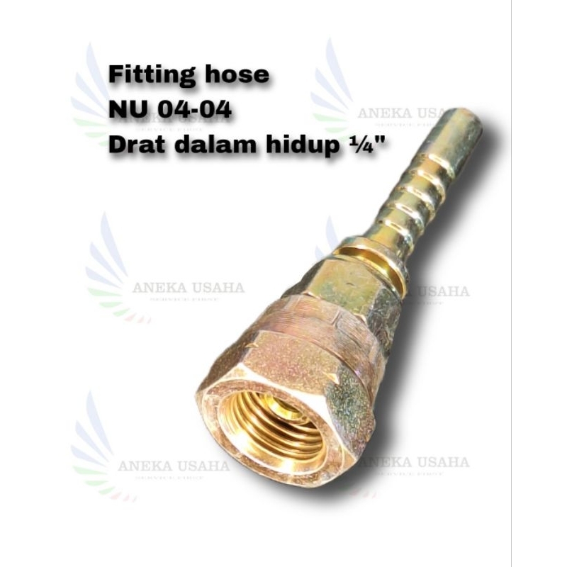 Jual Fitting hose NU 04-04. Nepel selang hidrolik drat dalam hidup ...