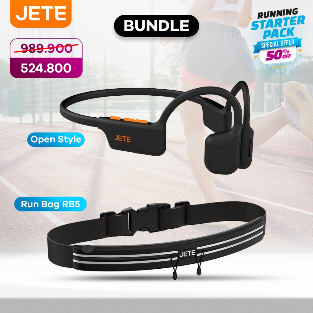 Jual Bundling Open Style + RunBag JETE Running Starterpack Headset Tas ...