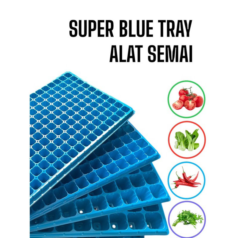 Jual Tray semai Biru bahan murni lebih kuat dan tahan lama | Shopee ...