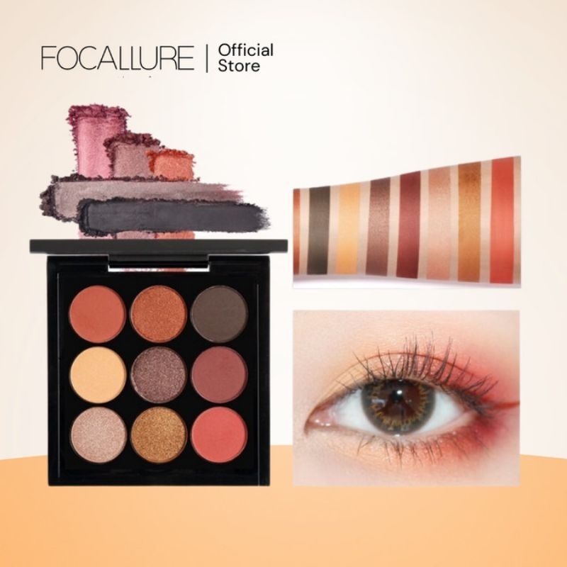 Jual Focallure Nine Colors Eyeshadow, Brows Gel Cream, Brows Pen ...