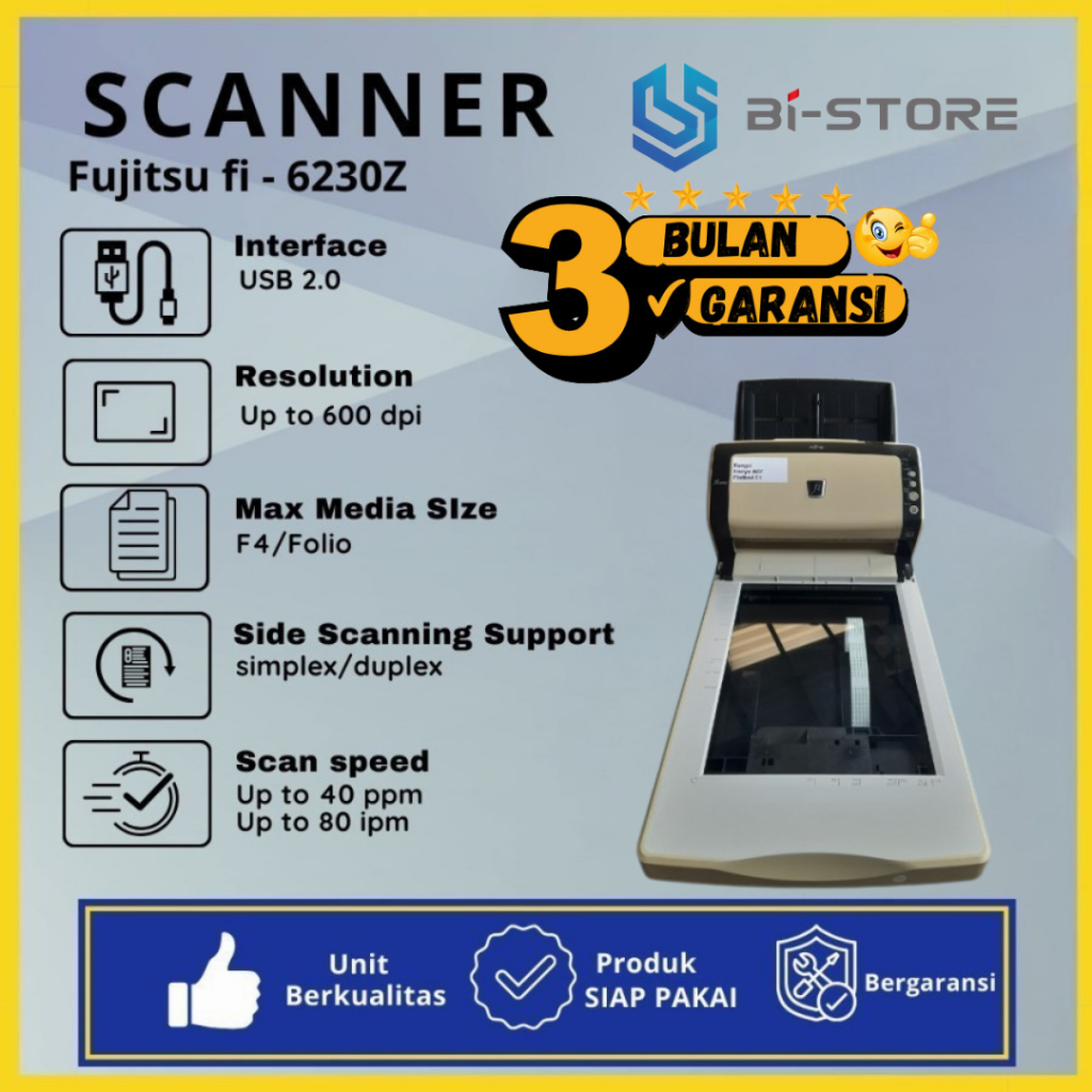 Jual Scanner F4 Folio Fujitsu Fi-6230Z Dengan Kecepatan Scan Hingga 40 ...