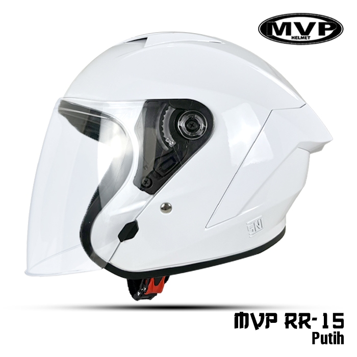 Jual Helm Half Face MVP RR15 Putih Kaca Visor Bening/Helm Premium Untuk ...