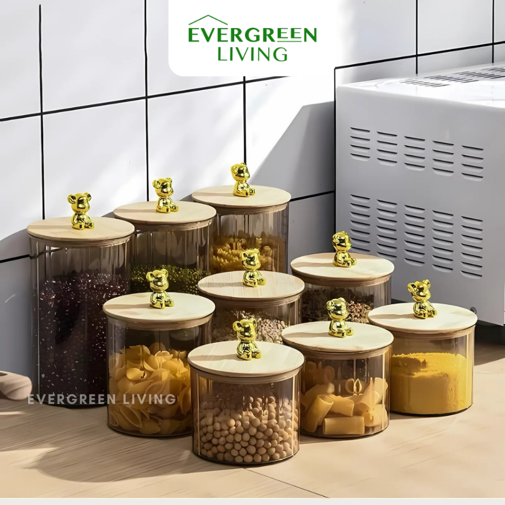 Jual [COD] EVERGREEN Snack Jar Toples Beruang / Bear Kaca Transparan ...