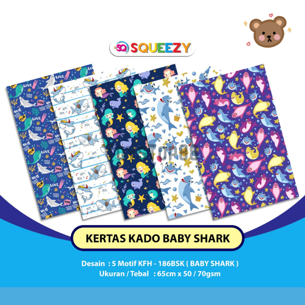 Jual Kertas Kado Squeezy 10 Lembar 1 Tema / Kertas Bungkus Kado Fancy ...