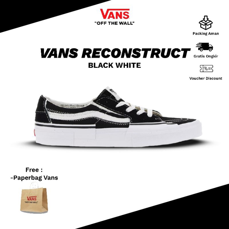 Jual VANS SK8 LOW RECONSTRUCT BLACK WHITE (100% ORIGINAL) | Shopee ...