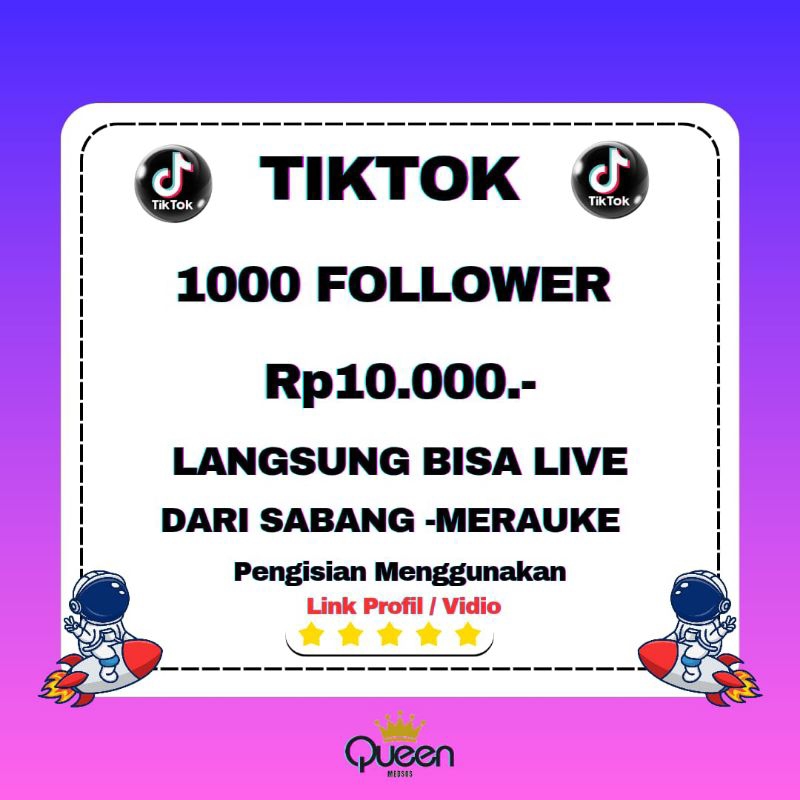 Jual Follower Tiktok Permanen Follower Follower Tiktok - Queen Medsos ...