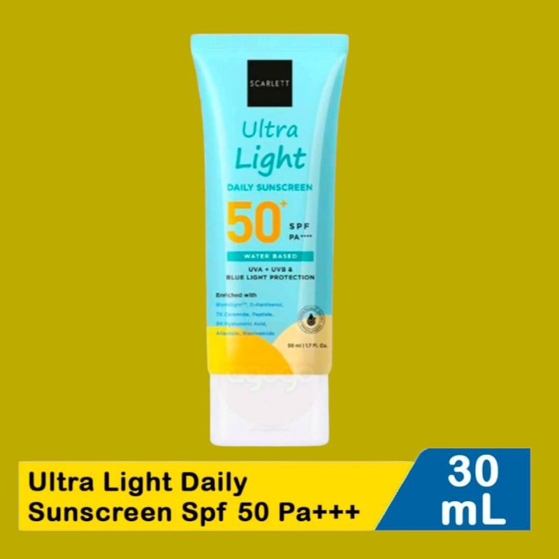 Jual Scarlett Ultra Light Daily Sunscreen Spf 50 Pa+++ 30mL | Shopee Indonesia