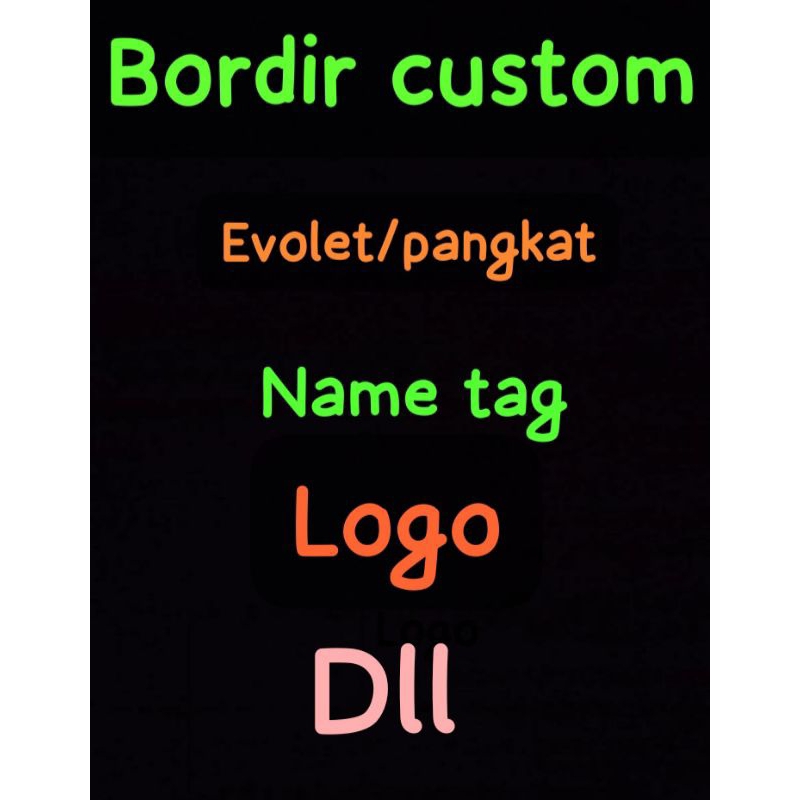 Jual custom custom bordir evolet,logo,name tag,dll.sesuai kebutuhan ...
