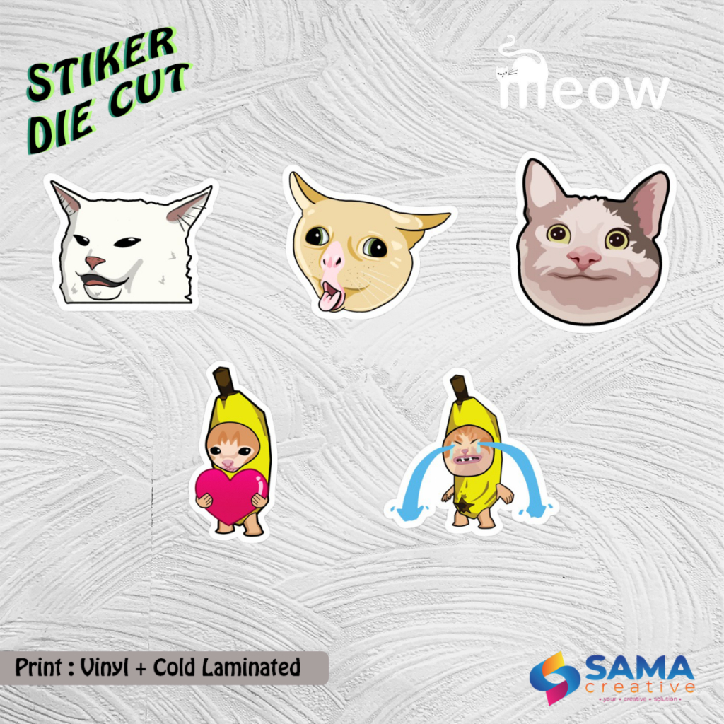 Jual Meme Cat - Sticker Vinyl Die Cut - Stiker Hp, Laptop, Motor, Mobil ...