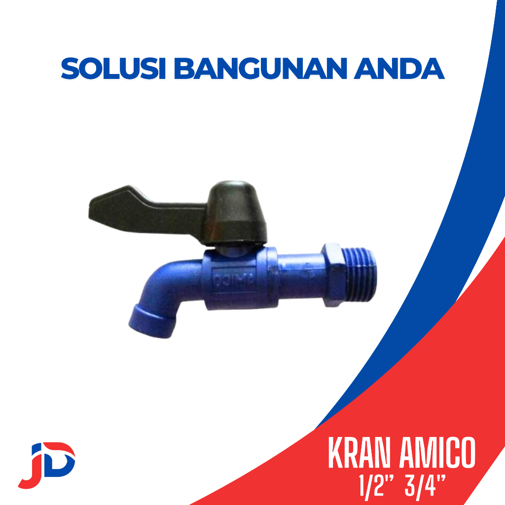 Jual KRAN KERAN AIR PVC AMICO 1/2" 3/4" INCH / KERAN KRAN AIR PLASTIK ...