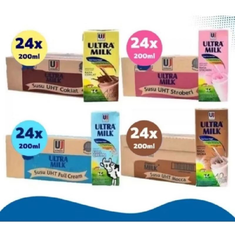 Jual Susu UHT Ultra Milk 200ml 1 dus isi 24 | Shopee Indonesia