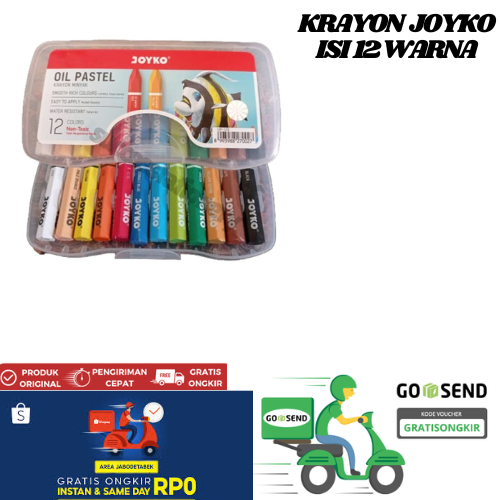 Jual CRAYON JOYKO ISI 12 WARNA/ Krayon/ Oil Pastel/PENSIL WARNA/PENSIL ...