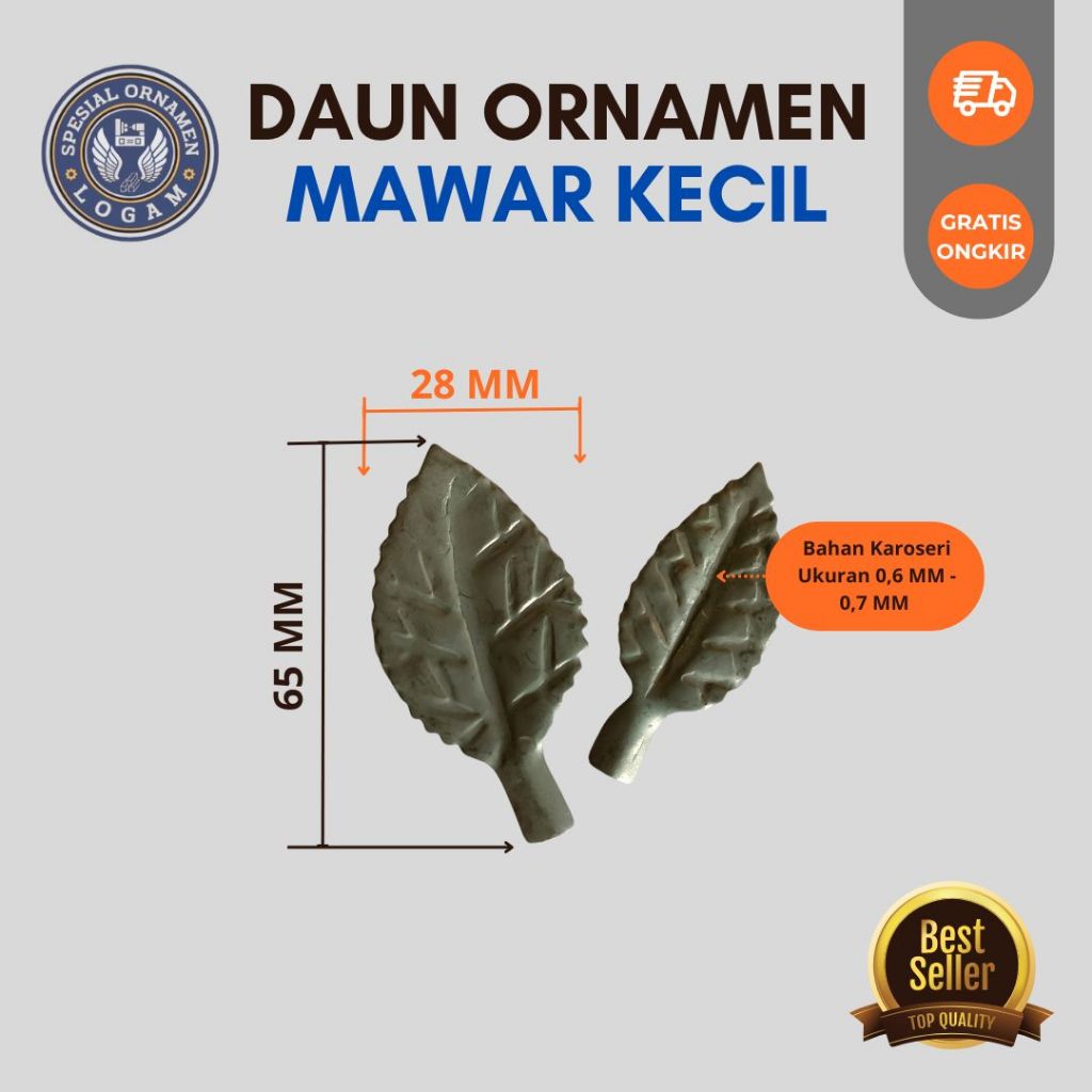 Jual Daun mawar besi ornamen dan aksesoris tralis ukuran kecil dan ...