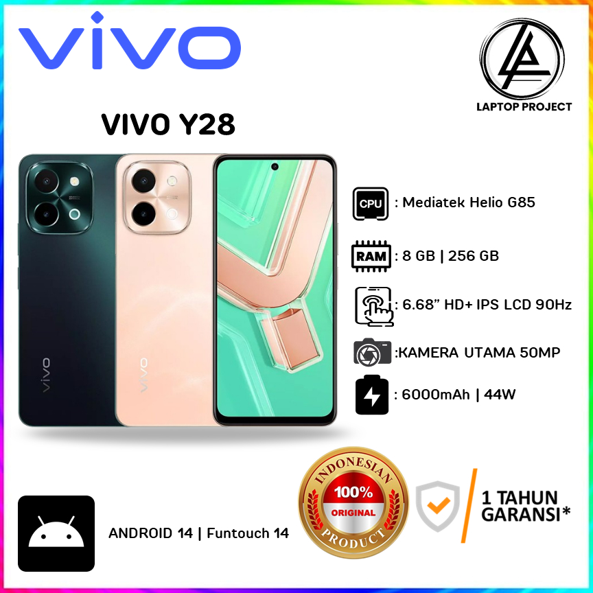 Jual VIVO Y28 6/128 8/128 8GB 256GB Mediatek Helio G85 Garansi Resmi VIVO | Shopee Indonesia