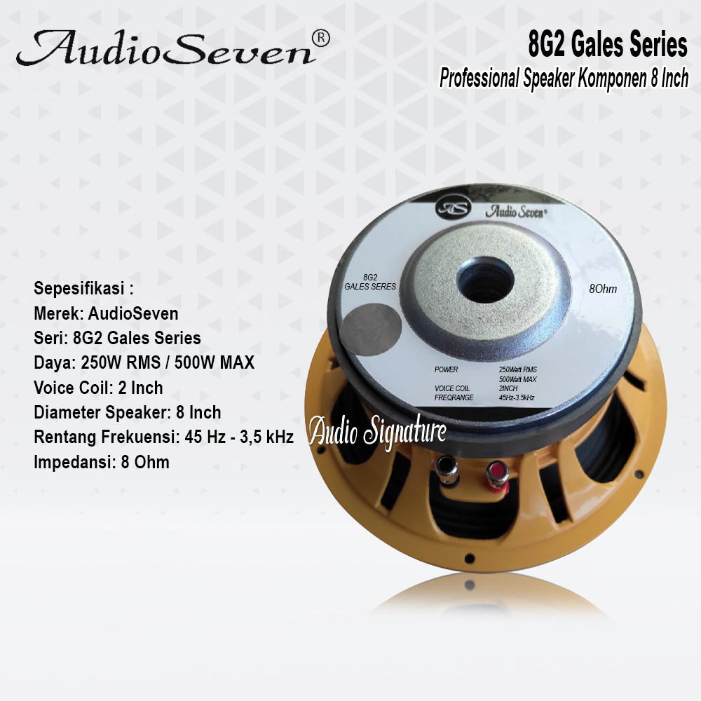 Jual Komponen Speaker 8 Inch AUDIO SEVEN 8 G2 | 8G2 Original MAX 500 Watt | Shopee Indonesia