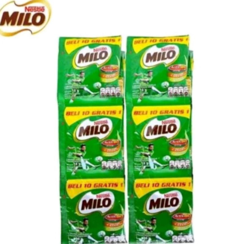 Jual Milo Activ Go @22 gram Isi 10+ Gratis 1 = 11 Pcs ( 1 renceng ...