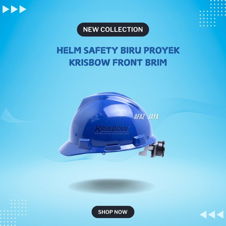 Jual HELM SAFETY BIRU KRISBOW/HELMET FRONT BRIM BLUE/HELM PROYEK ...