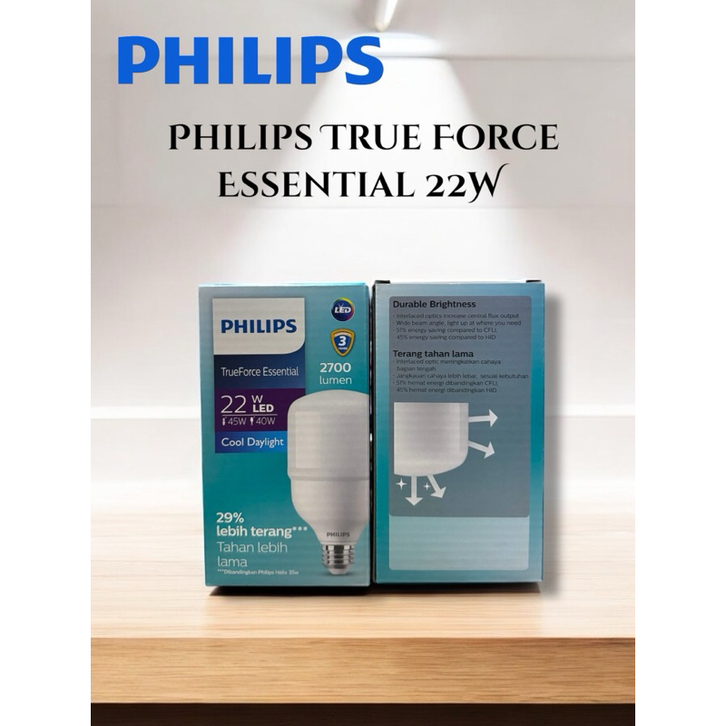 Jual PHILIPS LAMPU LED TRUEFORCE TFORCE ESSENTIAL 22W SETARA 25W 25 ...