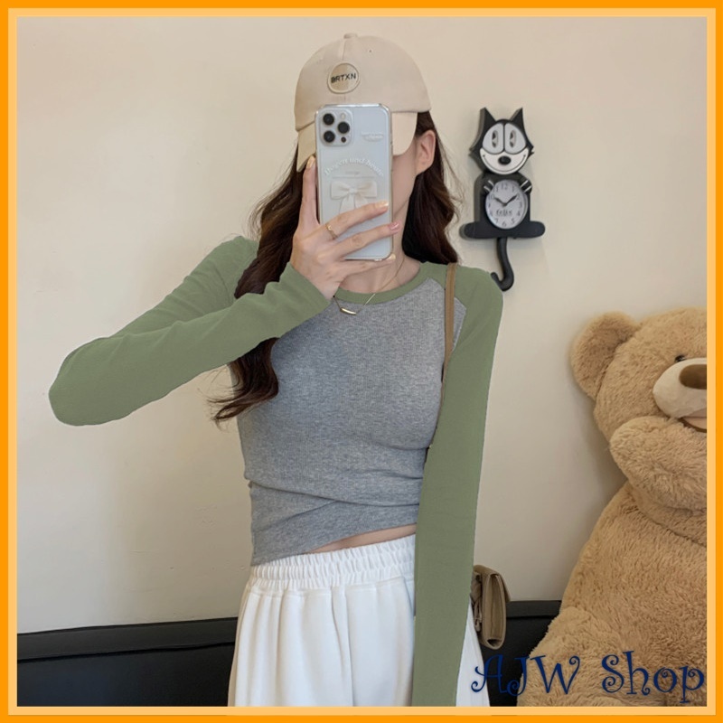 Jual AJW Kaos Rajut Wanita Import Lengan Panjang Kekinian XBA | Baju ...