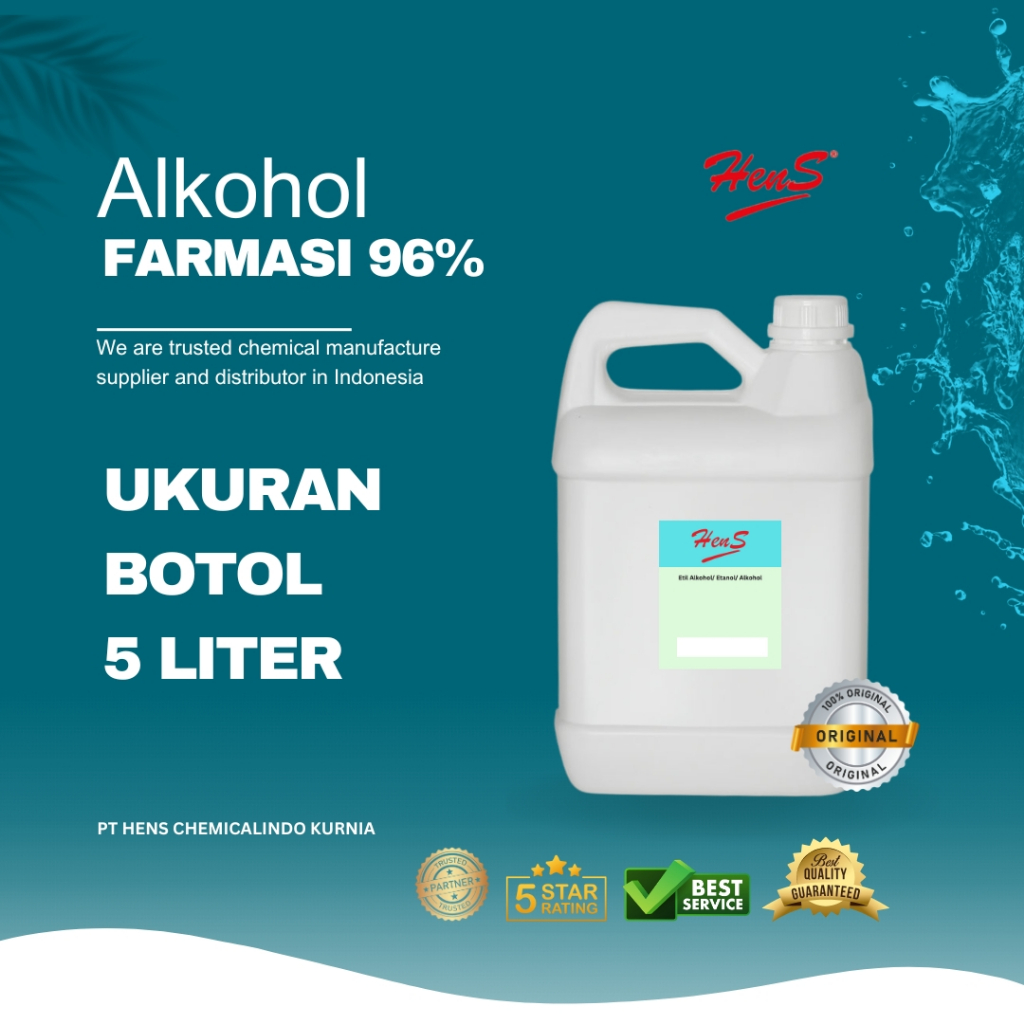 Jual Alkohol Farmasi/ Medis 96% Alkohol Farmasi/ Medis 70% 5 LITER ...