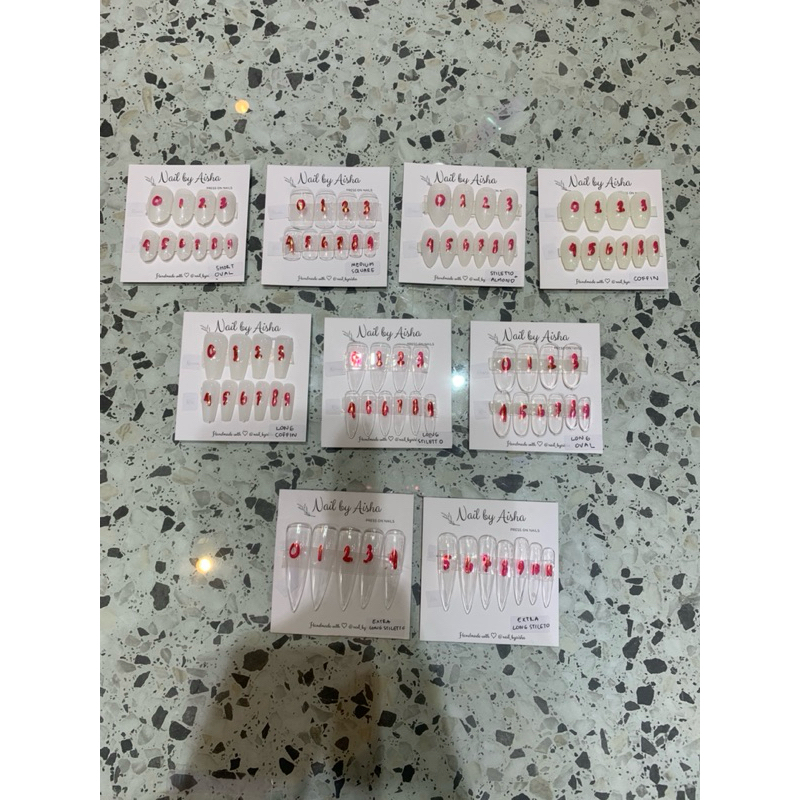 Jual sample ukuran kuku palsu nail by aisha | Shopee Indonesia