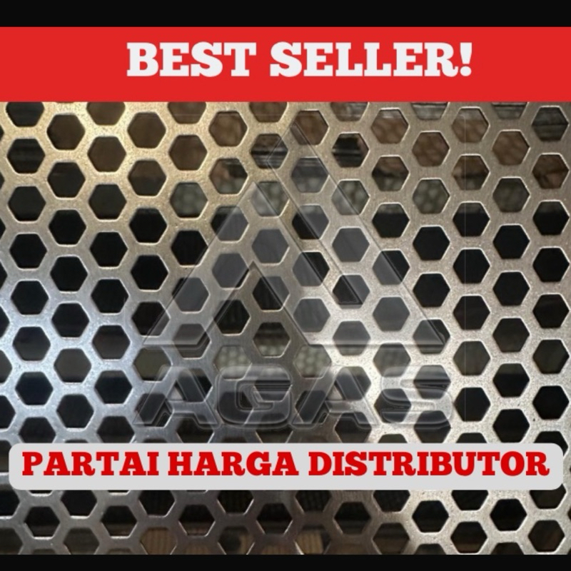 Jual Plat Lubang Perforated Hexagonal tebal 1mm UK 120x240cm | Shopee ...