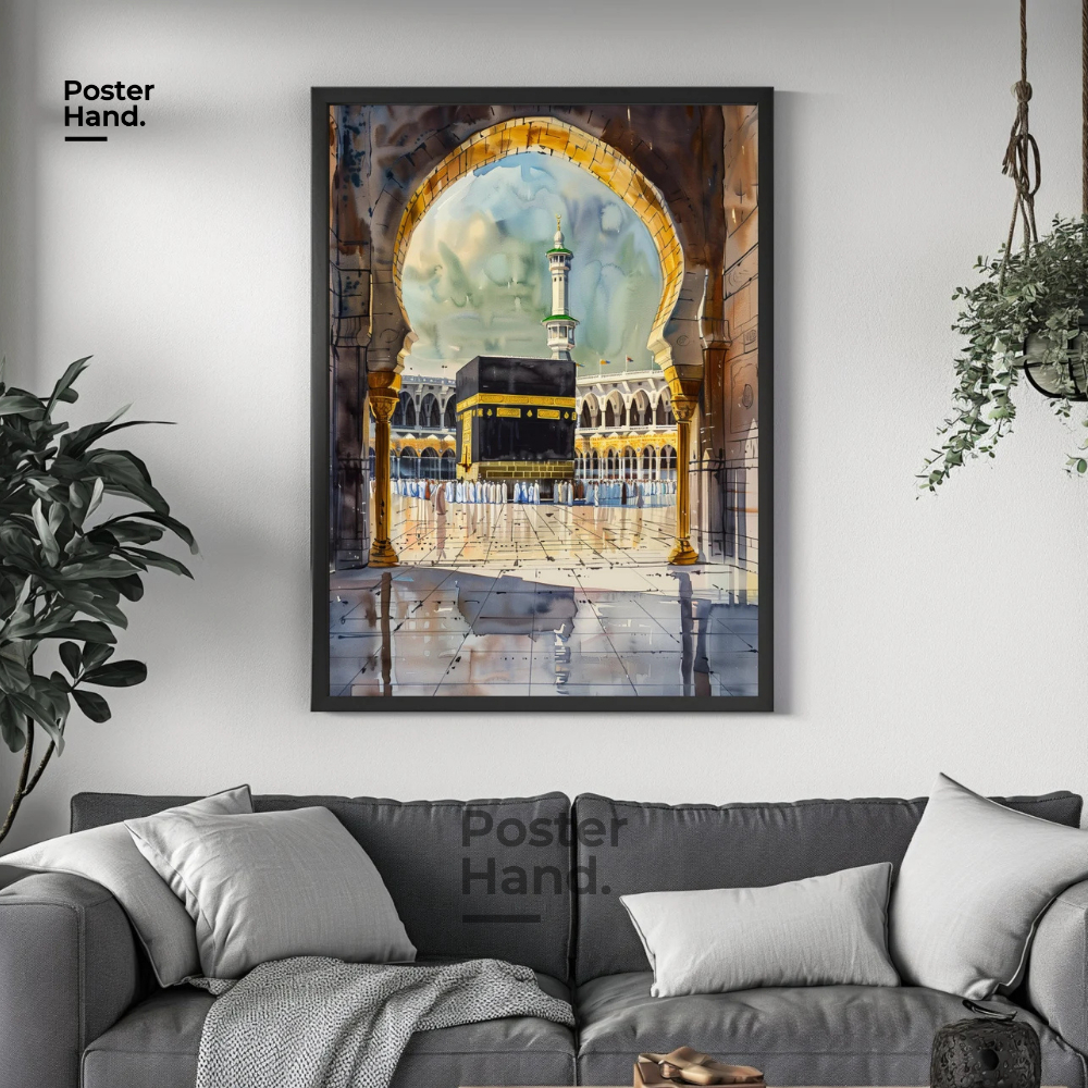 Jual POSTER KANVAS Printing Ka'bah Mekkah Design Elegant Hiasan Dinding ...