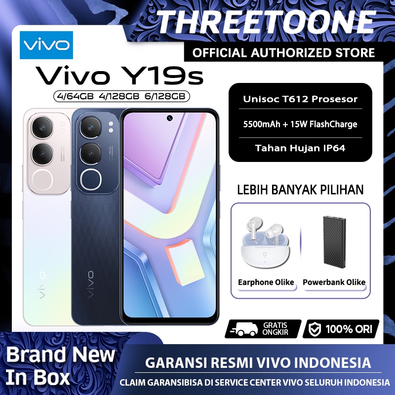 Jual Vivo Y19s/Y19s Pro 4/64GB 4/128GB 6/128GB RAM 6GB+6GB ROM 128GB Garansi Resmi Bisa COD ...