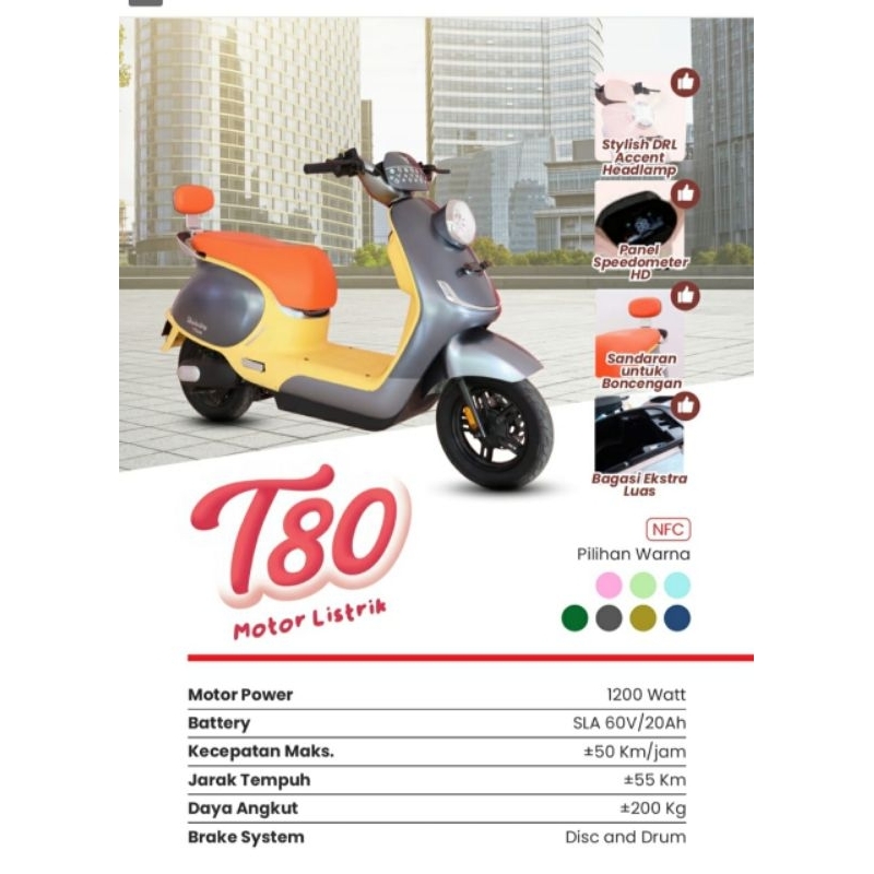 Jual Sepeda Motor Listrik Uwinfly T80 Original | Garansi Resmi ...