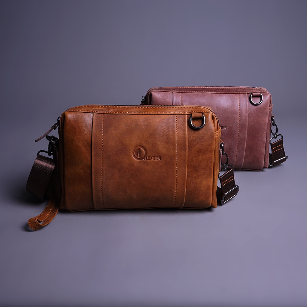 Jual HB10 - Tas Slingbag Kulit Asli Clutch Selempang Hand Bag Pria ...