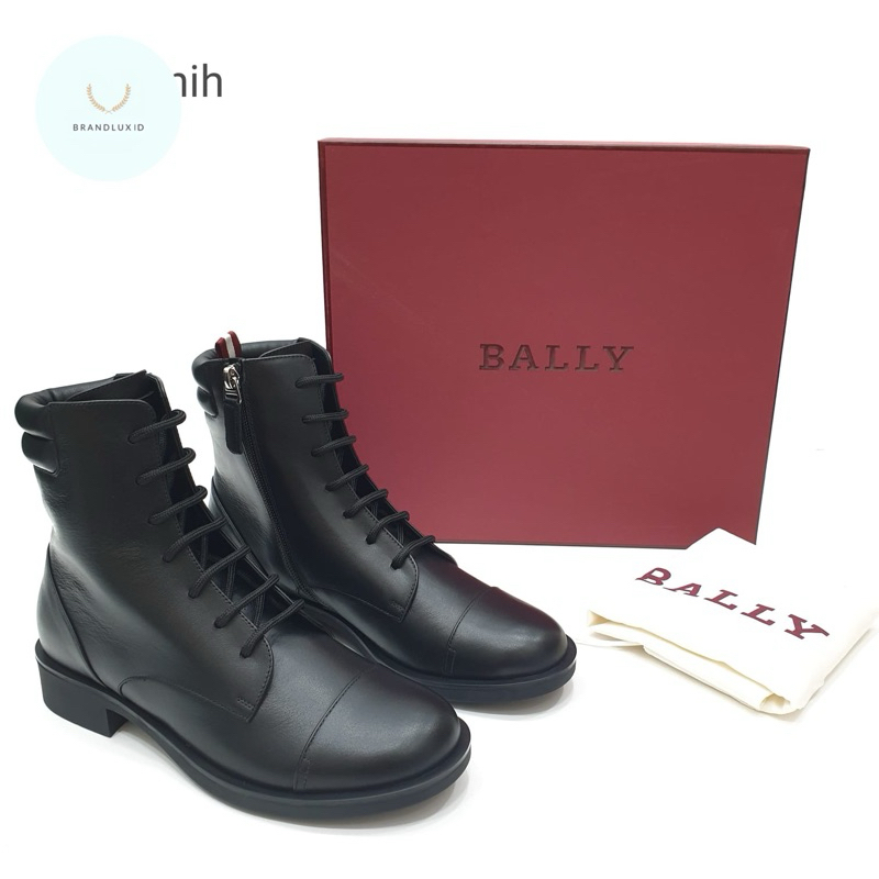 Jual Bally boot GABINIA black bovine plain black leather low heels 3cm ...