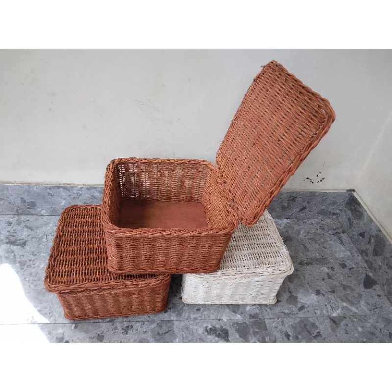 Jual kotak rotan tutup ukuran 29x29x12 | Shopee Indonesia