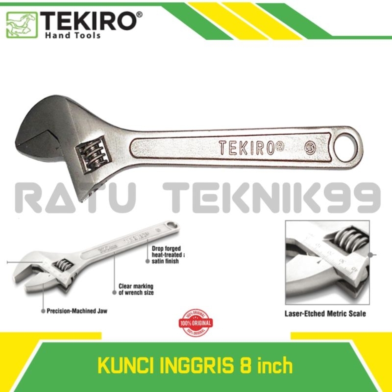 Jual TEKIRO kunci inggris 8 inch 200 MM / ADJUSTABLE WRENCH 8 INCHI 200 ...