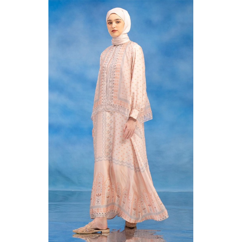 Jual ALEZA RAYA - Claudia dress set light orange || gamis muslim wanita ...