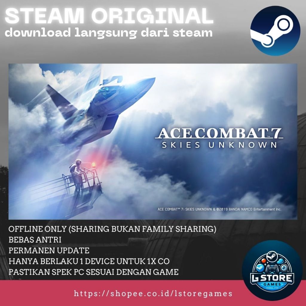 Jual ACE COMBAT 7 SKIES UNKNOWN PC Sharing Original Offline | Shopee ...