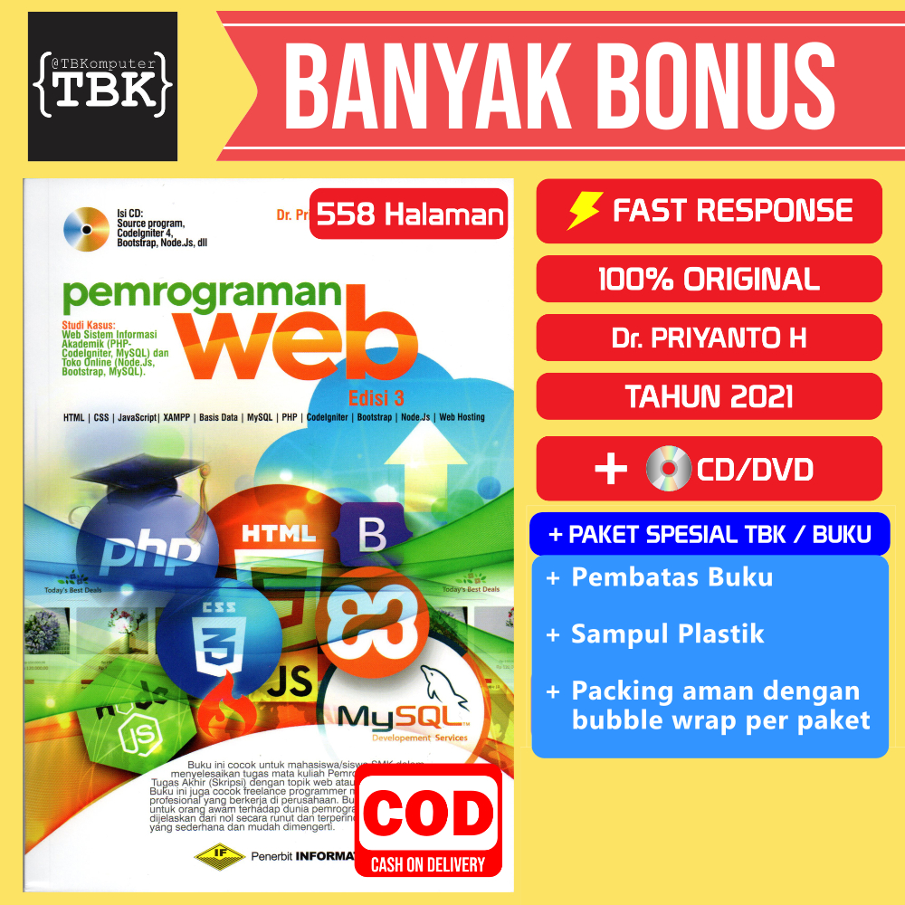 Jual Buku Pemrograman Web Html Css Mysql Php Codeigniter Nodejs Web