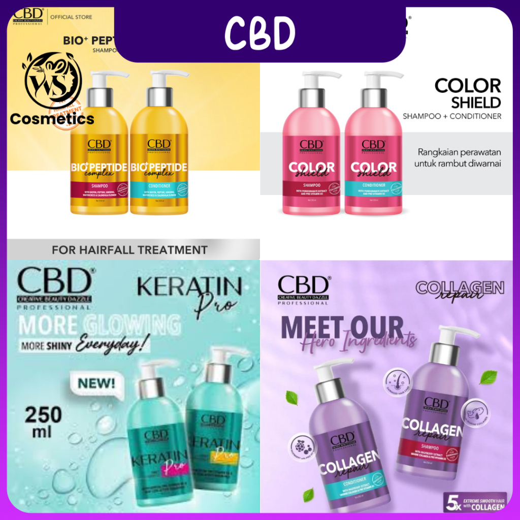 Jual CBD SHAMPOO & CONDITIONER || COLLAGEN SERIES || BIO PEPTIDE SERIES ...