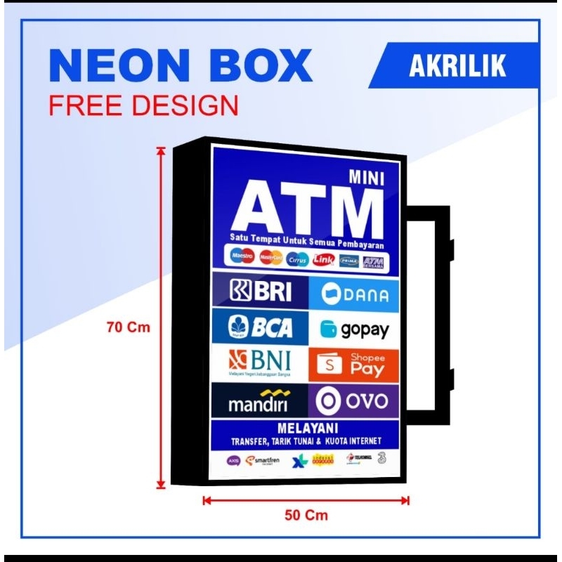 Jual NEON BOX UKURAN 70cm x 50cm (CUSTOM DESIGN) | Shopee Indonesia