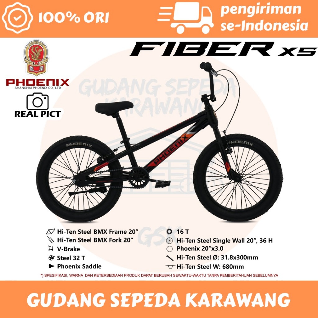 Jual SEPEDA ANAK BMX PHOENIX FIBER X5 20 INCH | Shopee Indonesia